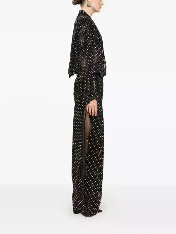 NISSA Embellished Lace Palazzo Pants