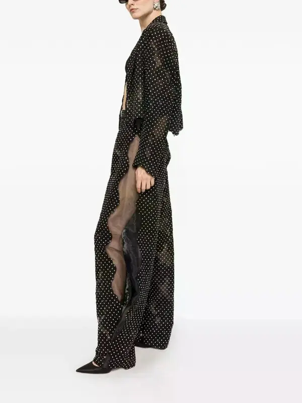 NISSA Embellished Lace Palazzo Pants