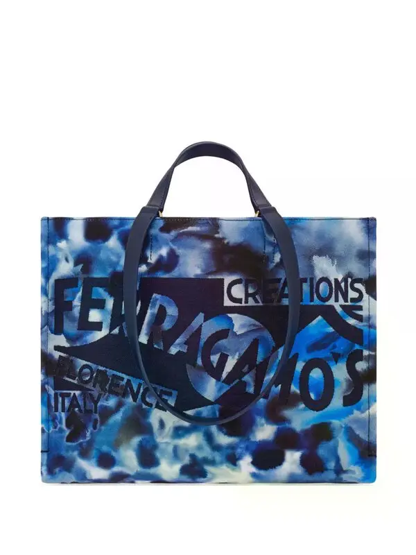 FERRAGAMO Venna Logo Tote Bag - Blue