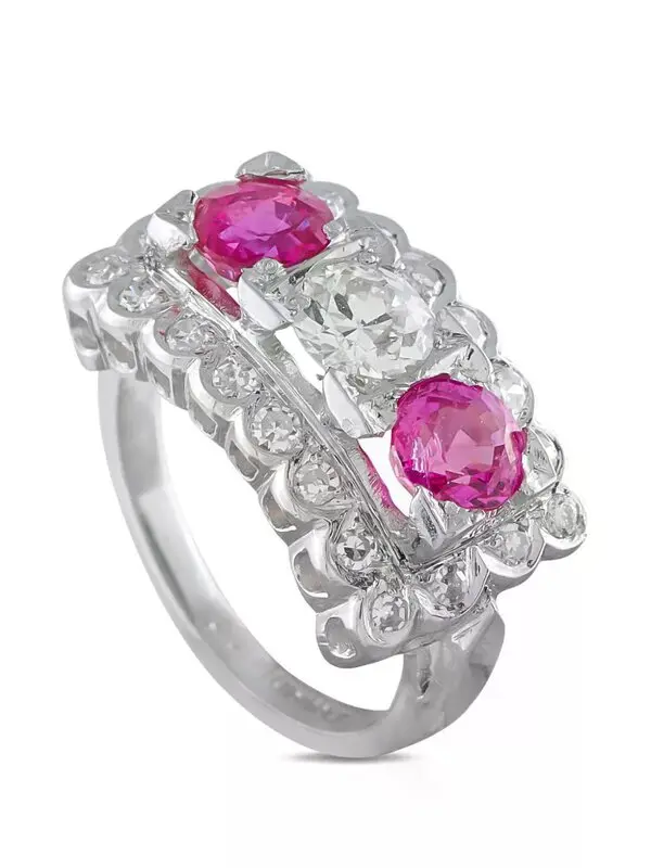 LB EXCLUSIVE Pink Sapphire And Diamond Ring - Silver