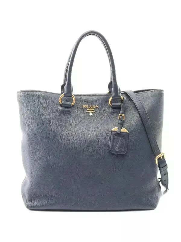 Prada Grained Leather Tote Bag