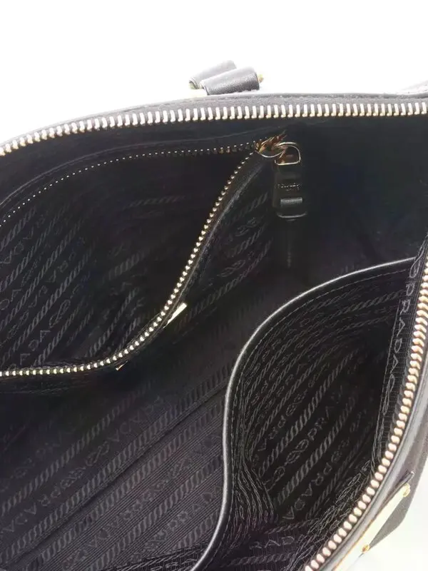 Prada Canvas Leather Trimmed Handbag