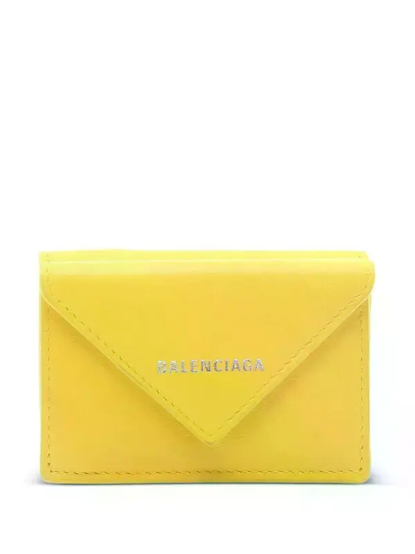 Balenciaga 2000s Mini Papier Trifold Wallet - Yellow