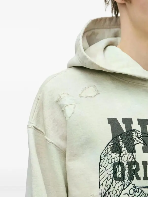 NEIGHBORHOOD Distressed Graphic-print Hoodie