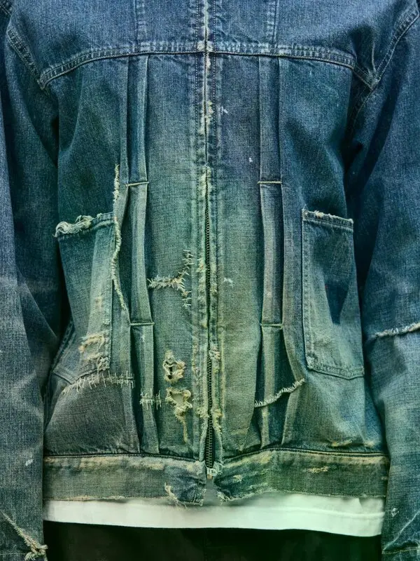 NEIGHBORHOOD Distressed Denim Jacket