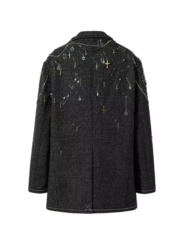 R13 Embellished Frayed Blazer