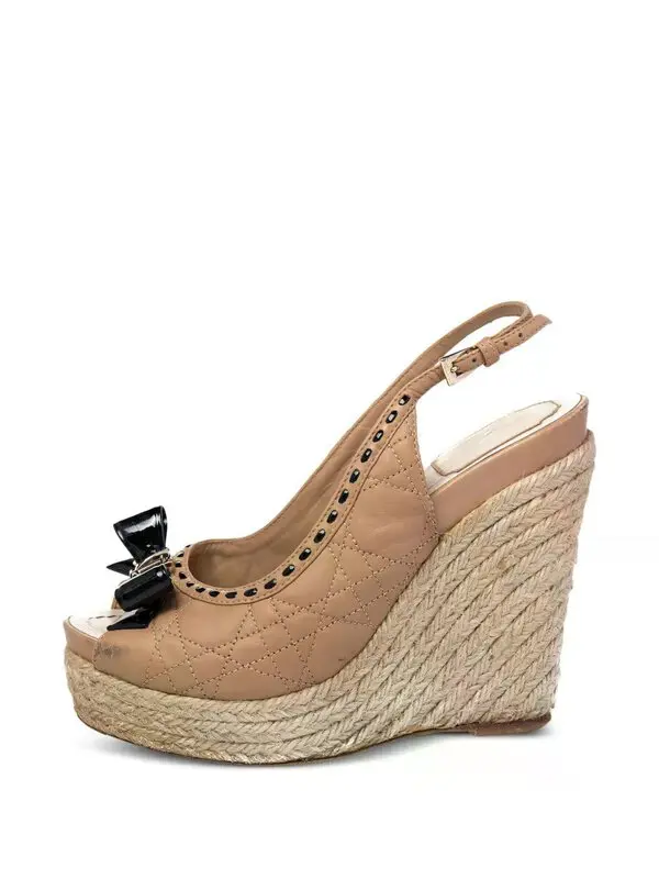 Dior 115mm Braided Wedge Heeled Sandals