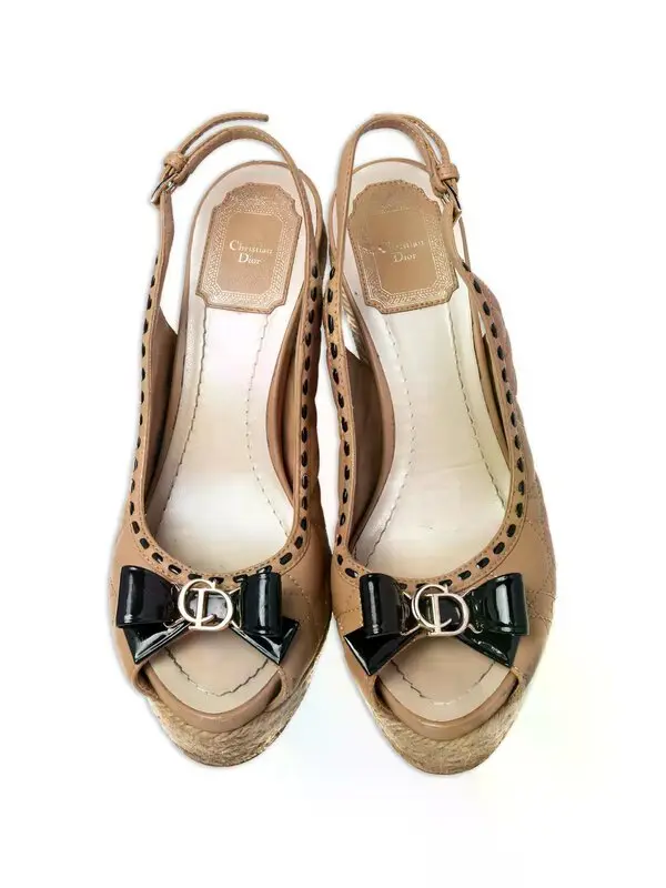 Dior 115mm Braided Wedge Heeled Sandals