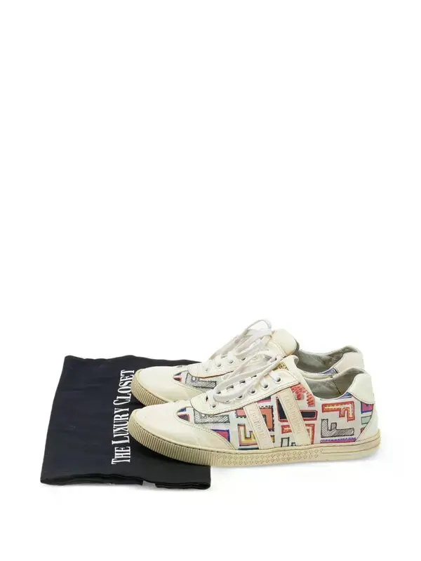 Fendi Patterned Leather Sneakers
