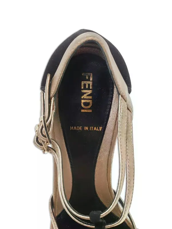 Fendi T-strap Platform Sandals - Black