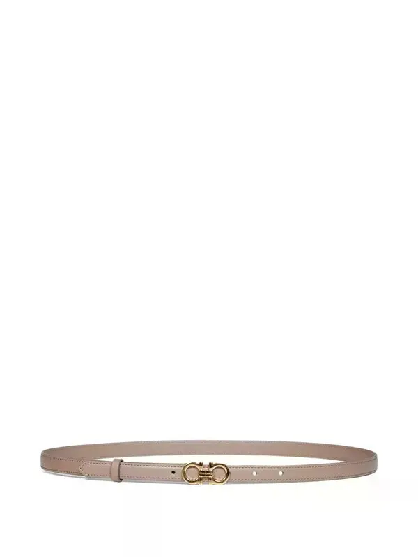 FERRAGAMO Gancini Buckle Leather Belt - Neutrals