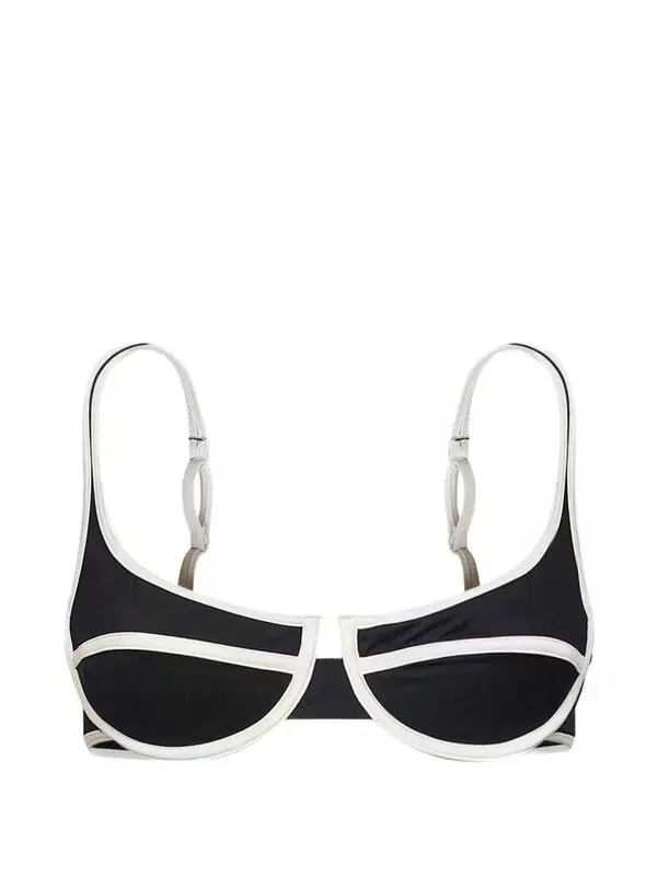 MC2 SAINT BARTH Underwired Bikini Top With Contrasting Trim - Black