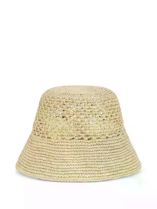 Loewe Anagram Raffia Bucket Hat - Neutrals