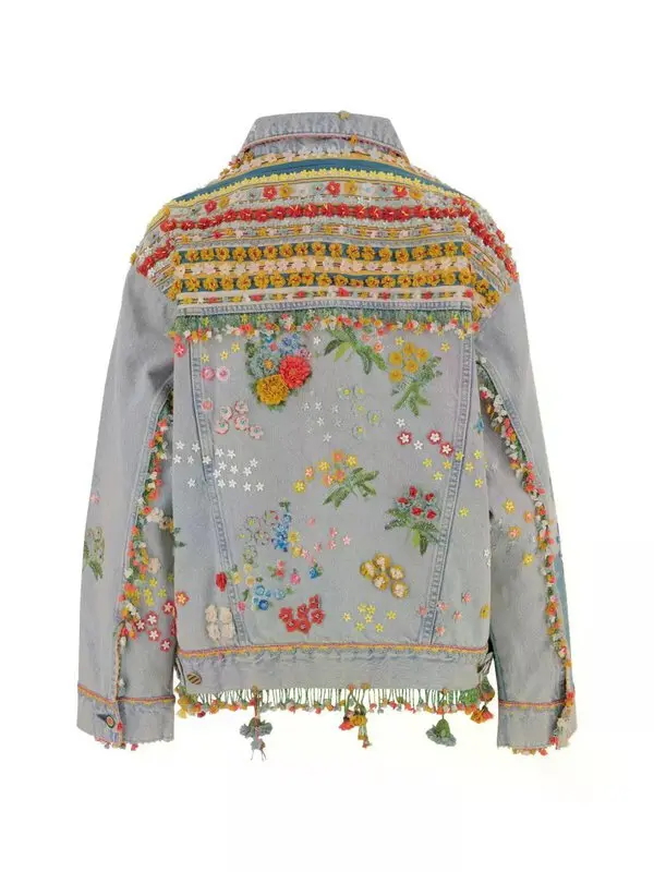 Pero Floral-embroidered Denim Jacket
