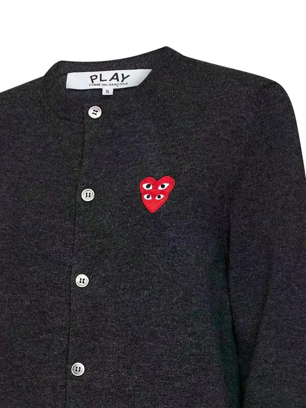 Play Comme Des Garcon Heart Appliqué Cardigan