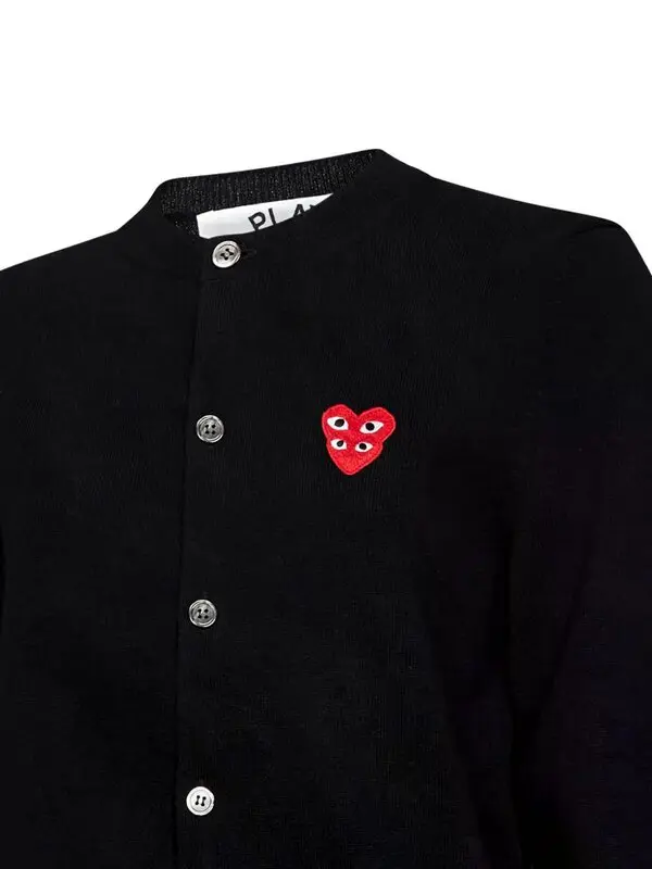 Play Comme Des Garcon Heart Appliqué Cardigan