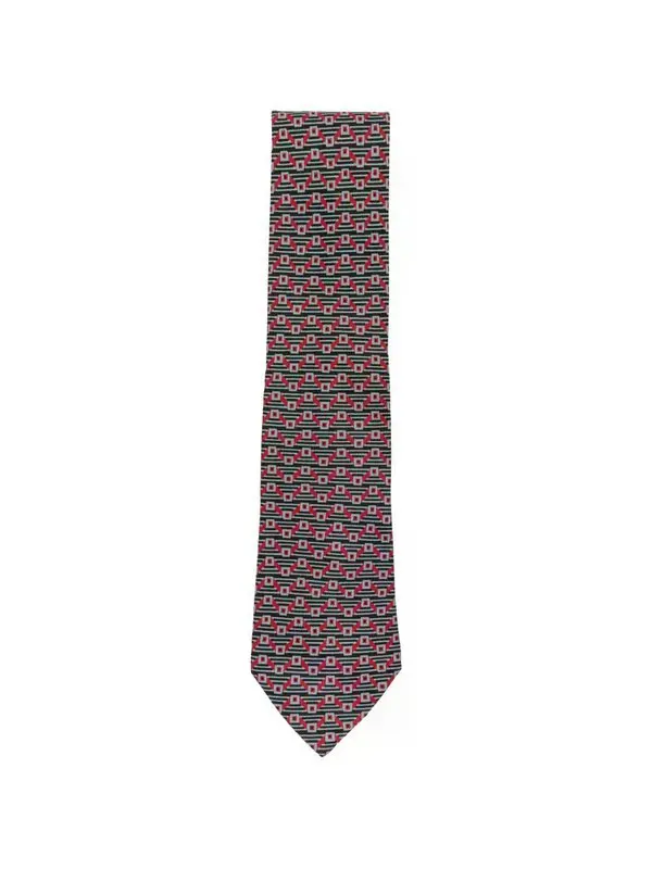 Hermès Geometric Silk Tie - Grey