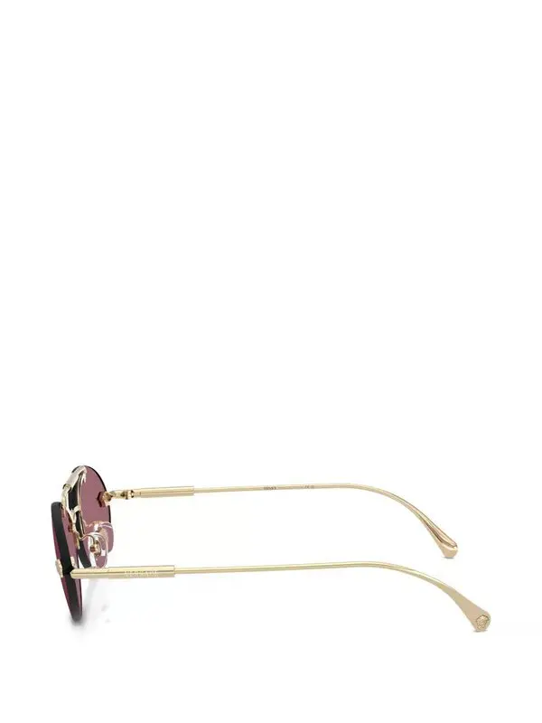 Versace Medusa Plaque Oval-frame Sunglasses