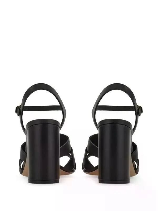 FERRAGAMO Gancini Ornament Block Heel Sandals