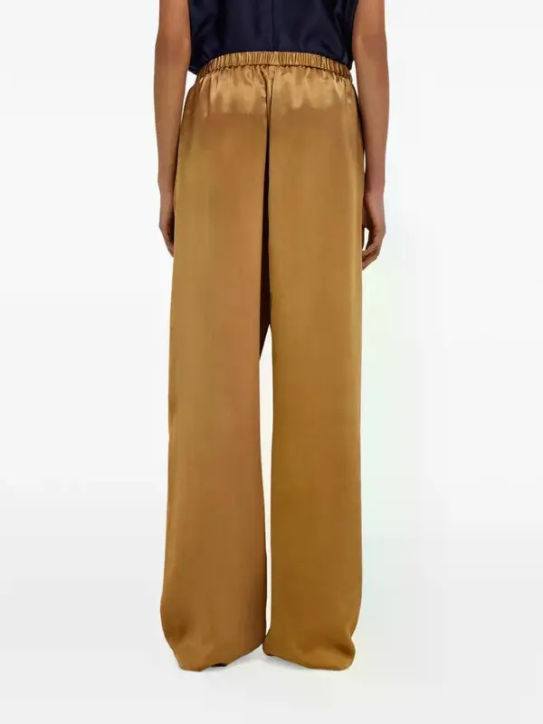 FERRAGAMO Satin Trousers - Brown