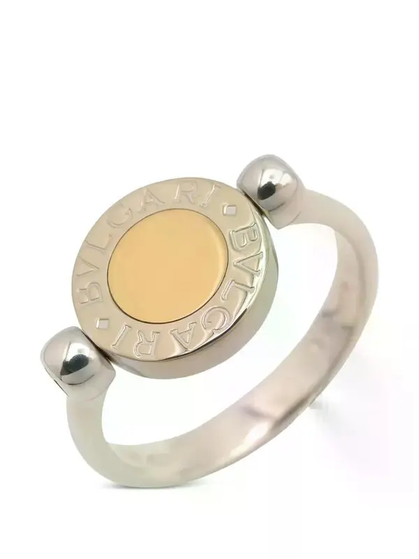 BVLGARI 18k Yellow And White Gold Black Onyx Ring