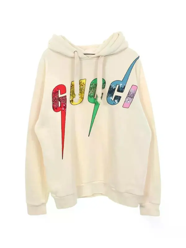 Gucci Sequin Hoodie With Blade Logo