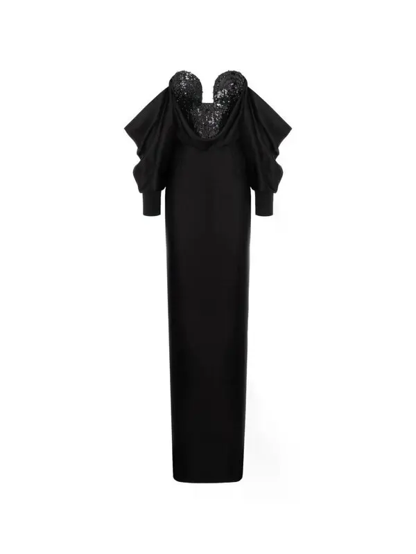 CRISTINA SAVULESCU Sequin-embellished Draped Dress