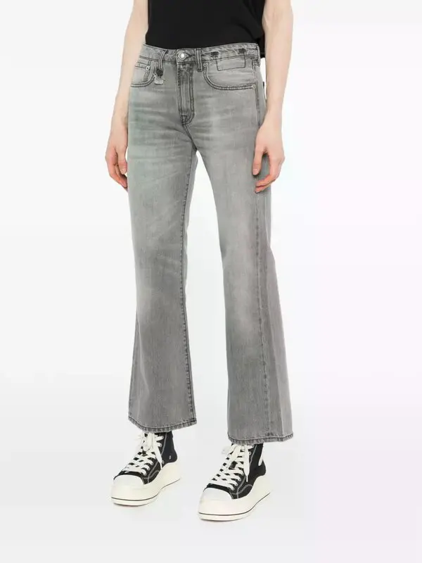 R13 Faded Whiskered Denim Jeans
