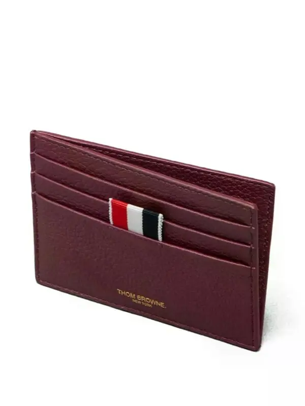 Thom Browne Pebble-grain Card Holder - Red