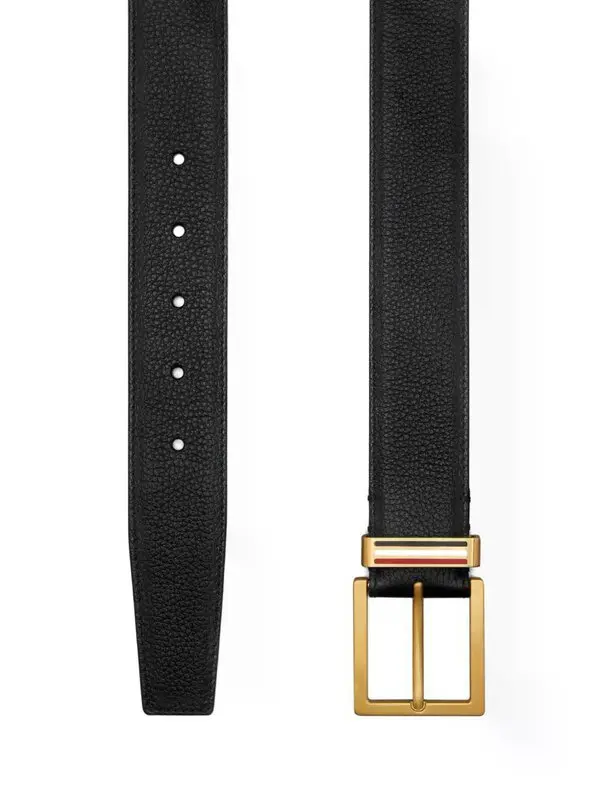 Thom Browne Pebble-grain Leather Belt With Metal Loop