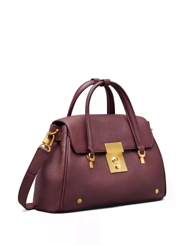 Thom Browne Small Bolton Grained Leather Tote Bag - Red