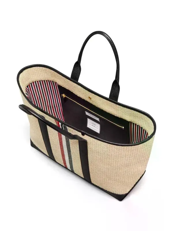 Thom Browne Raffia Tote Bag