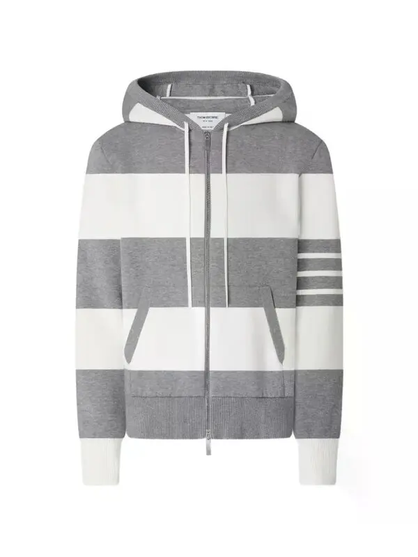 Thom Browne Hector Striped Hoodie - Grey