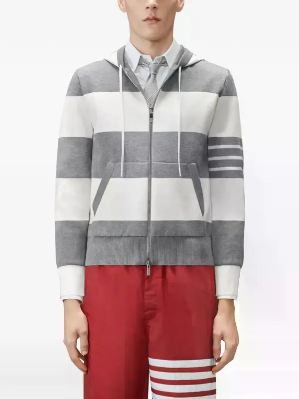 Thom Browne Hector Striped Hoodie - Grey