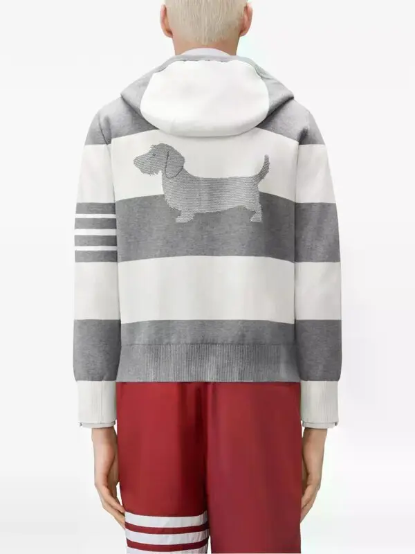 Thom Browne Hector Striped Hoodie - Grey
