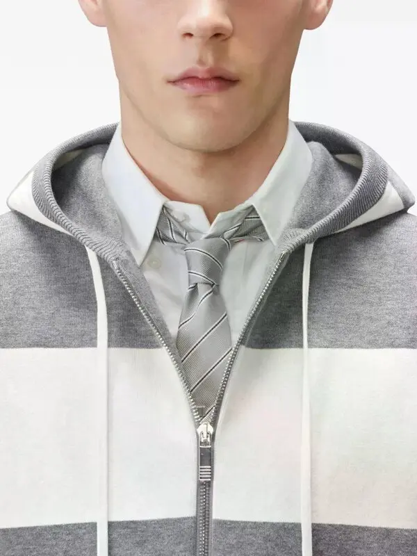 Thom Browne Hector Striped Hoodie - Grey