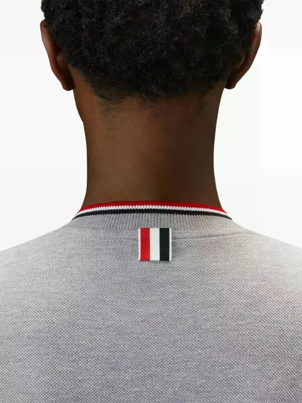 Thom Browne Rwb Tipping Pique T-shirt - Grey