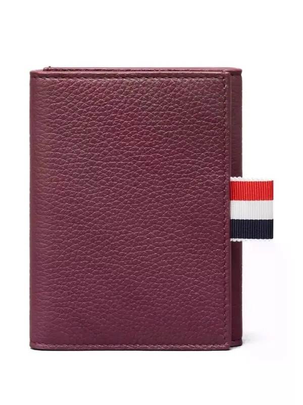 Thom Browne Pebble-grain Trifold Wallet - Red