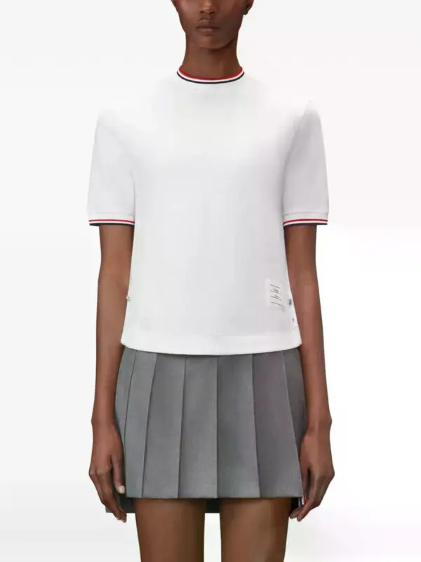 Thom Browne Rwb Tipping Pique T-shirt - White