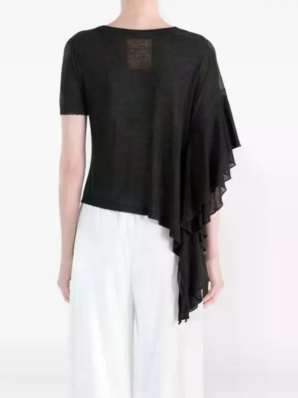 UMA WANG Asymmetric Ruffled T-shirt
