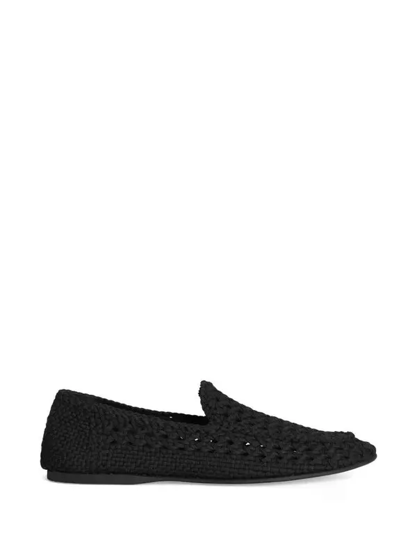 Dolce & Gabbana Woven Fabric Slippers - Black