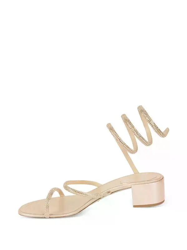 Rene Caovilla Cleo Crystal-embellished Sandals - Neutrals