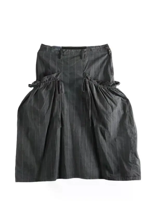 Y’s Pinstripe Drawstring Midi Skirt