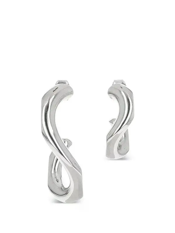 JUSTINE CLENQUET Yara Twisted Earrings - Silver