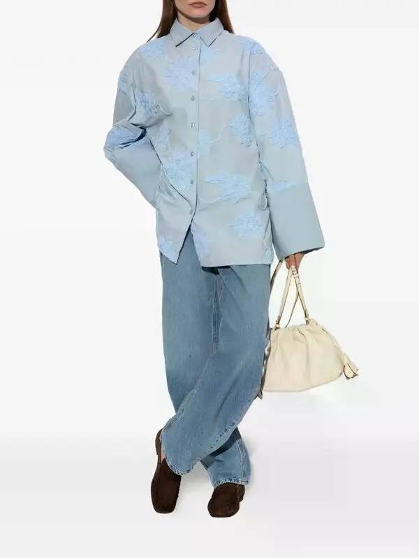 ROTATE BY BIRGER CHRISTENSEN Floral Motif Oversized Shirt