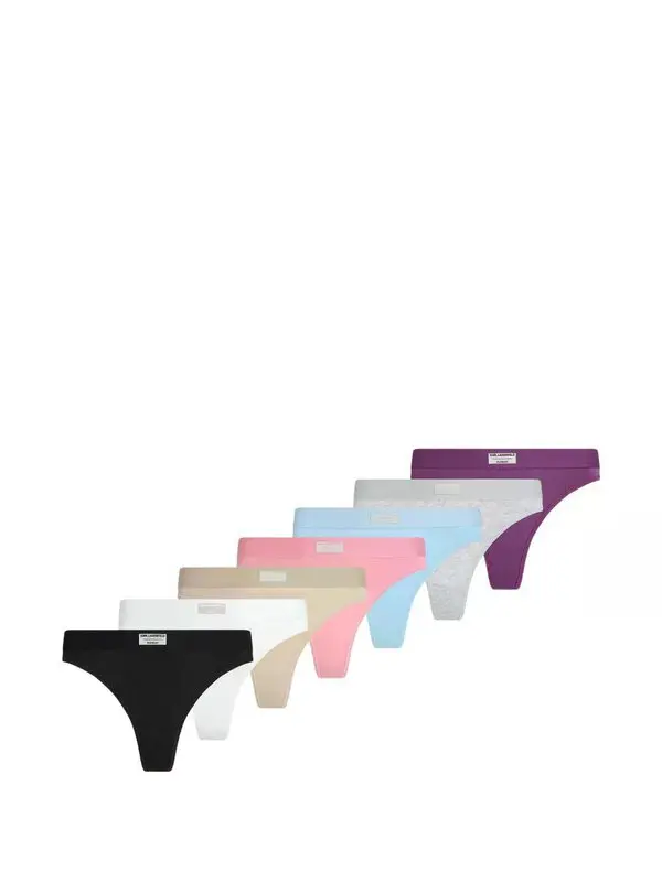 Karl Lagerfeld Days Of The Week Logo-patch Thongs - Black