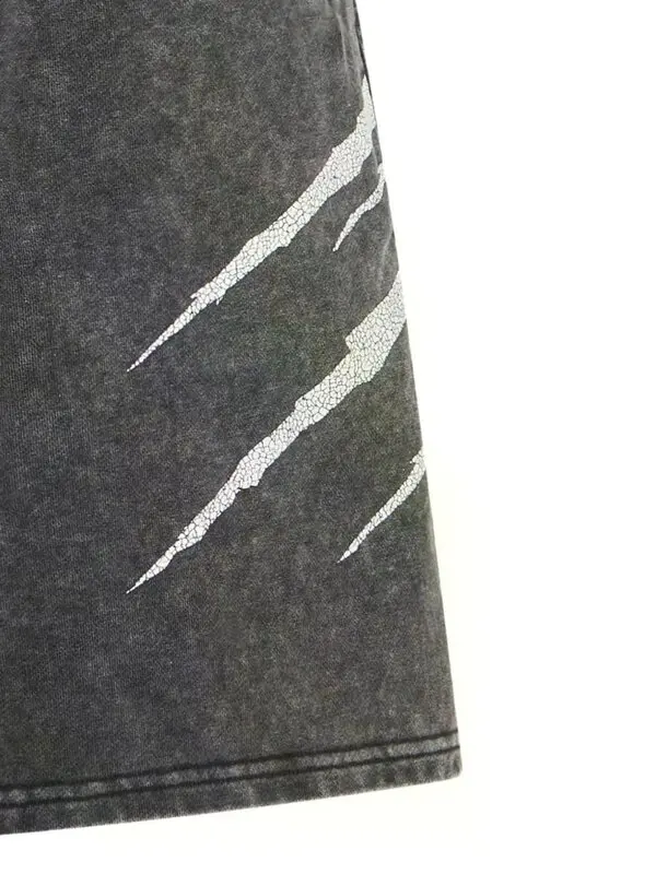 PLEIN SPORT Washed Crackle-print Shorts