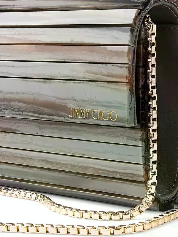 JIMMY CHOO Sweetie Ribbed Clutch Bag - Grey