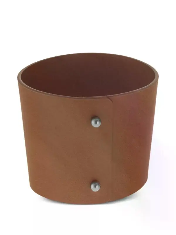 Christofle Objets Miroir Logo-embossed Leather Cup Sleeve
