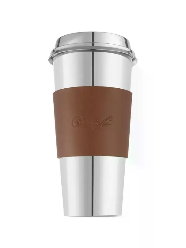 Christofle Objets Miroir Logo-embossed Leather Cup Sleeve